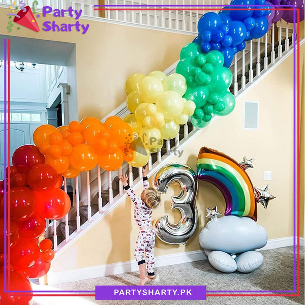 Cloud Rainbow With Multi Color Balloons Theme Set For Birthday & Baby ...