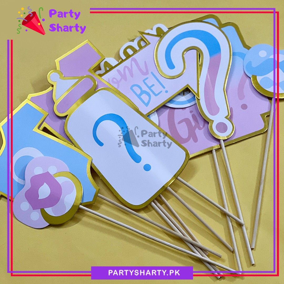 10pcs/Set Boy or Girl Team Girl / Boy Photo Booth Props For Gender Rev ...