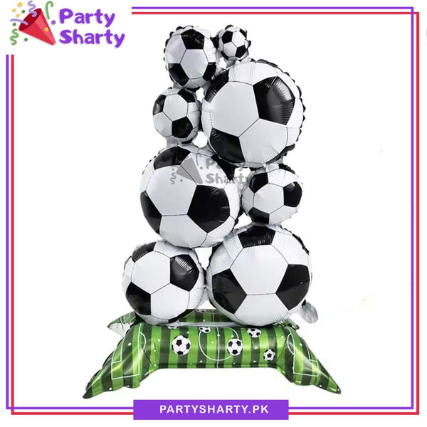 Large Standing Football Foil Balloons With base Soccer Ground For Foot ...