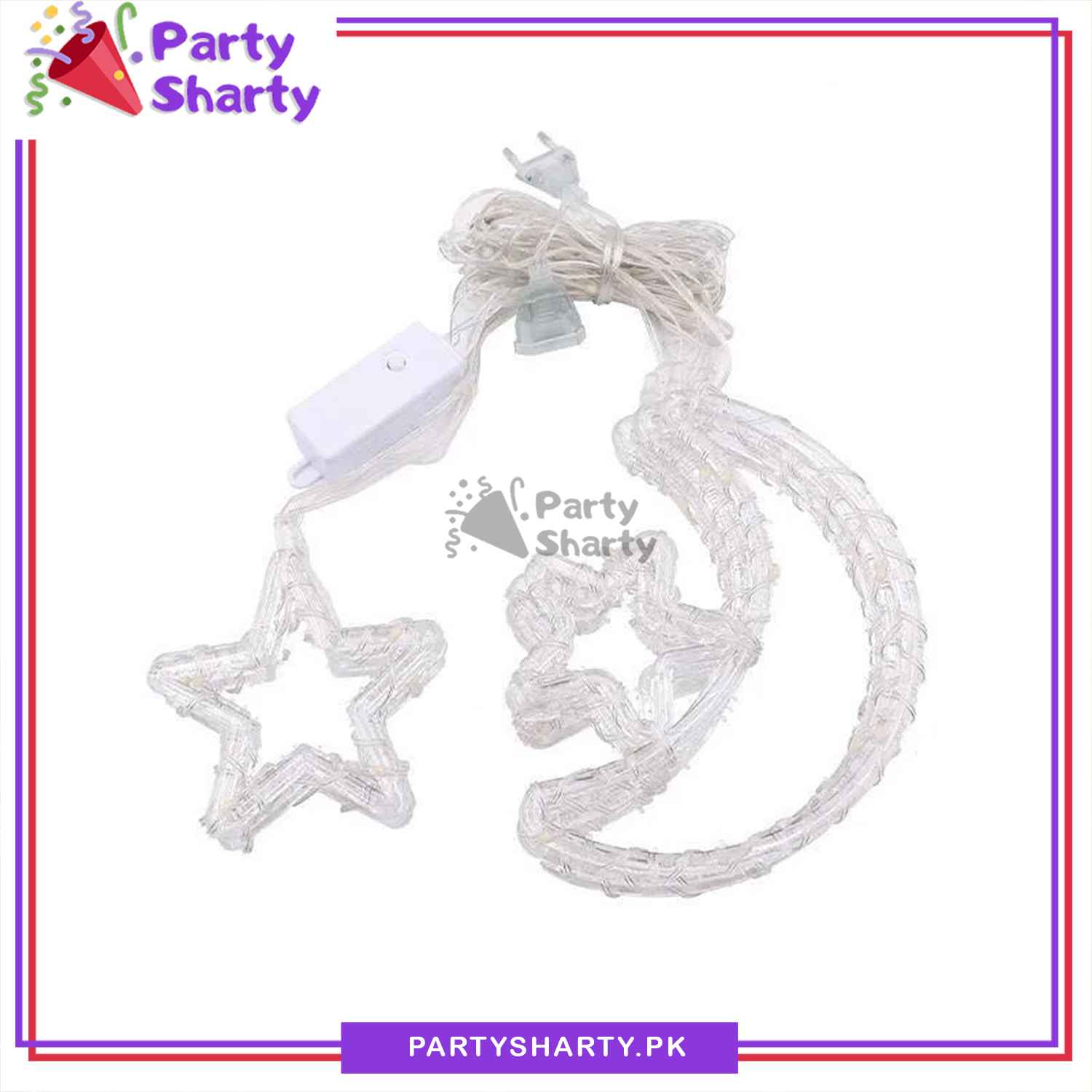 Crescent Moon Stars LED Curtain Fairy Lights For Ramadan / Eid Decorat ...