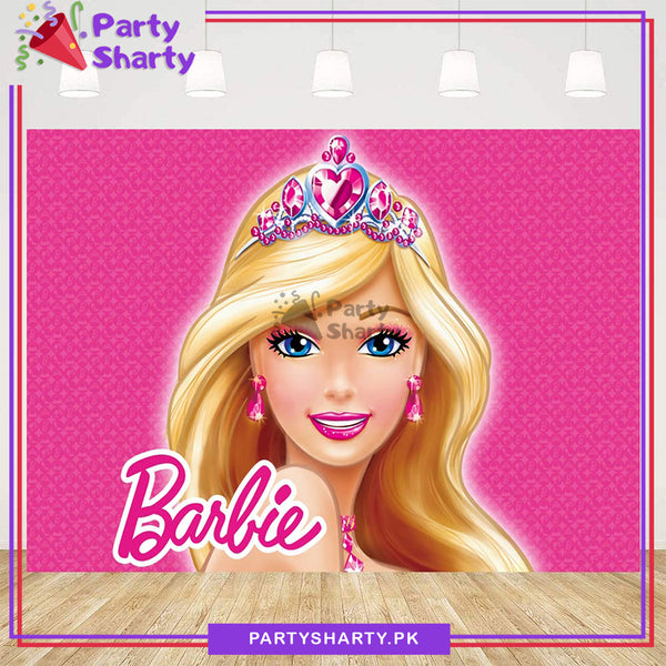 D-1 Barbie Theme Panaflex Backdrop For Theme Based Birthday Decoration ...