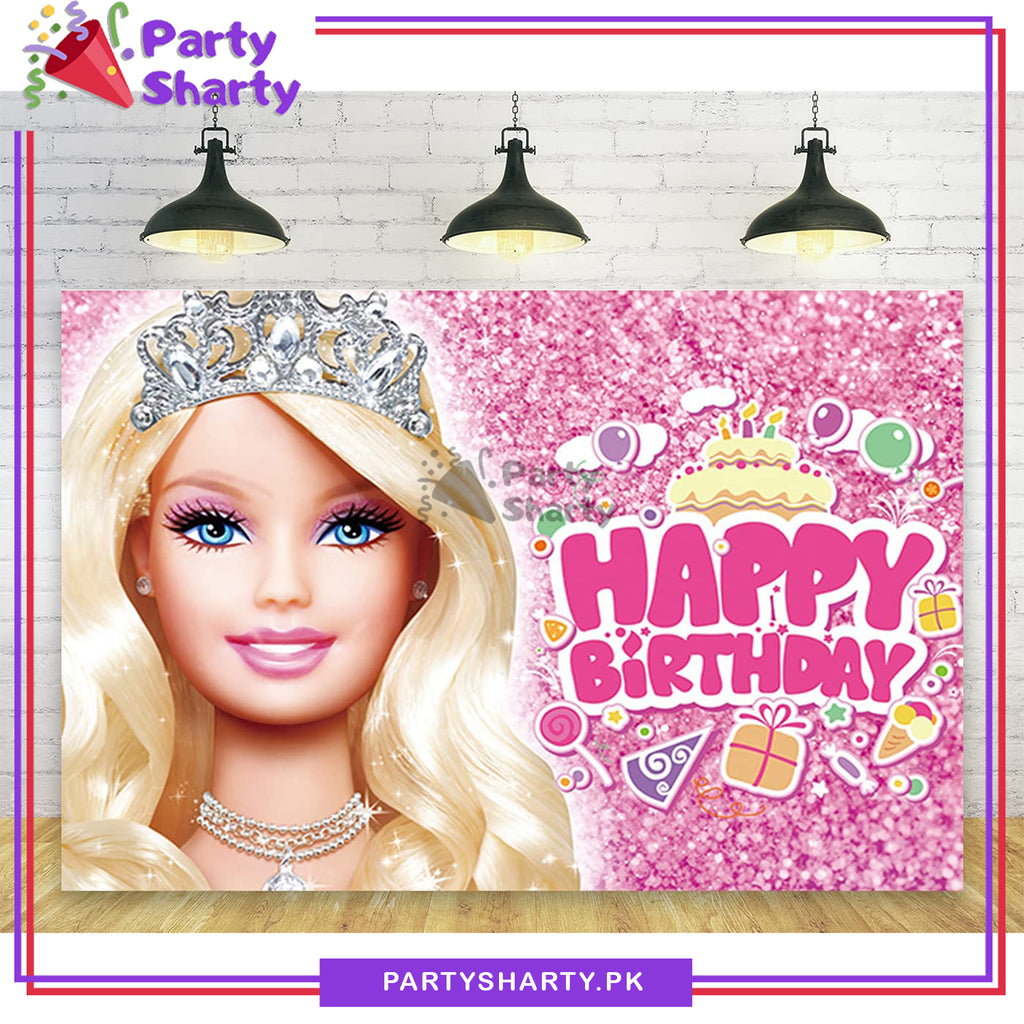 D-2 Barbie Theme Panaflex Backdrop For Theme Based Birthday Decoration ...