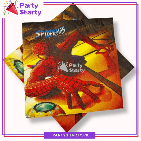 D-2 Spiderman Theme Paper Napkins For Spiderman Birthday Theme Party a ...
