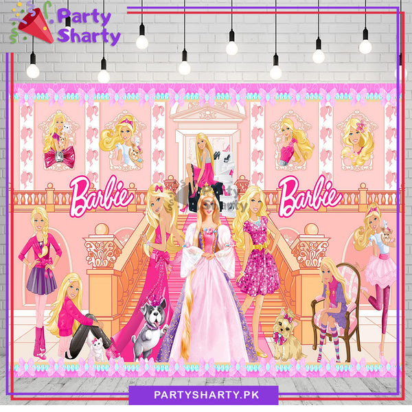 D-5 Barbie Theme Panaflex Backdrop For Theme Based Birthday Decoration ...