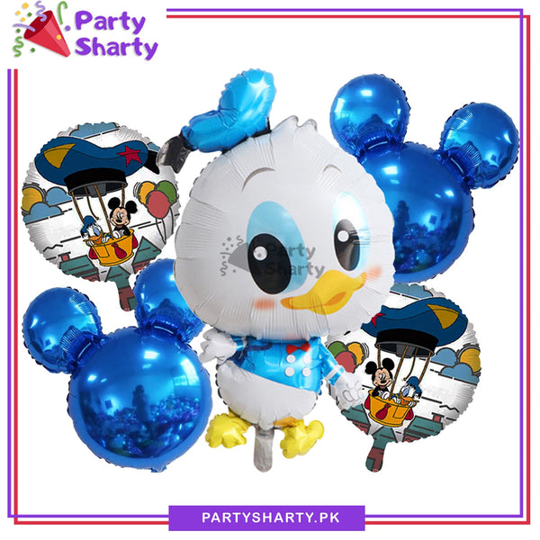 5pcs/set Donald Duck Foil Balloons For Theme Party Decoration and Cele ...
