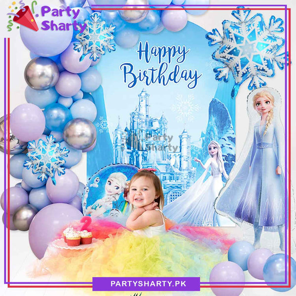 D-2 Happy Birthday Frozen Elsa Theme Set For Theme Based Birthday Deco ...