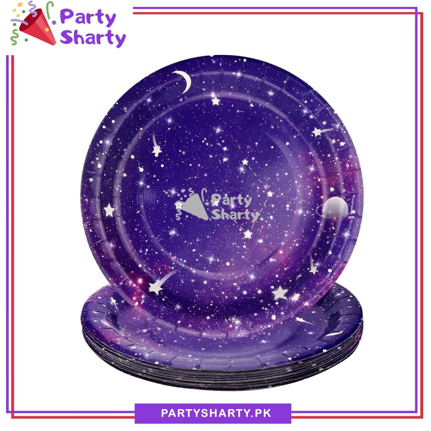 Galaxy Theme Paper Plates Pack of 10 for Outer Space Theme Party Decor ...