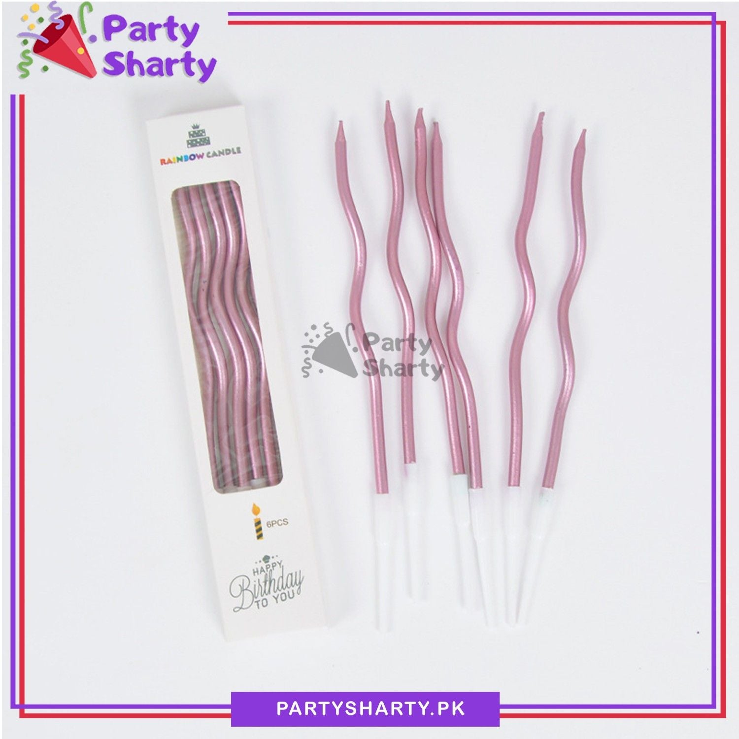 Twisty Birthday Candles Set of 6, Metallic Color Curly Candles For Bir ...