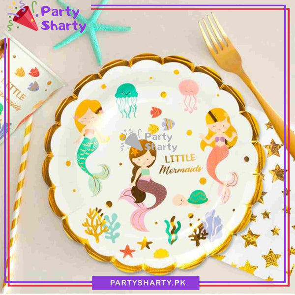Little Mermaid Theme Sparkle Dessert Paper Plates for Mermaid Theme Pa ...