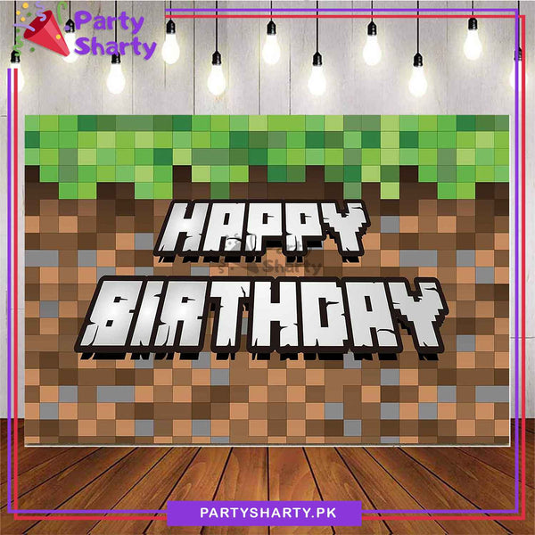 Minecraft Theme Panaflex backdrop For Mine Craft Theme Birthday Decora ...