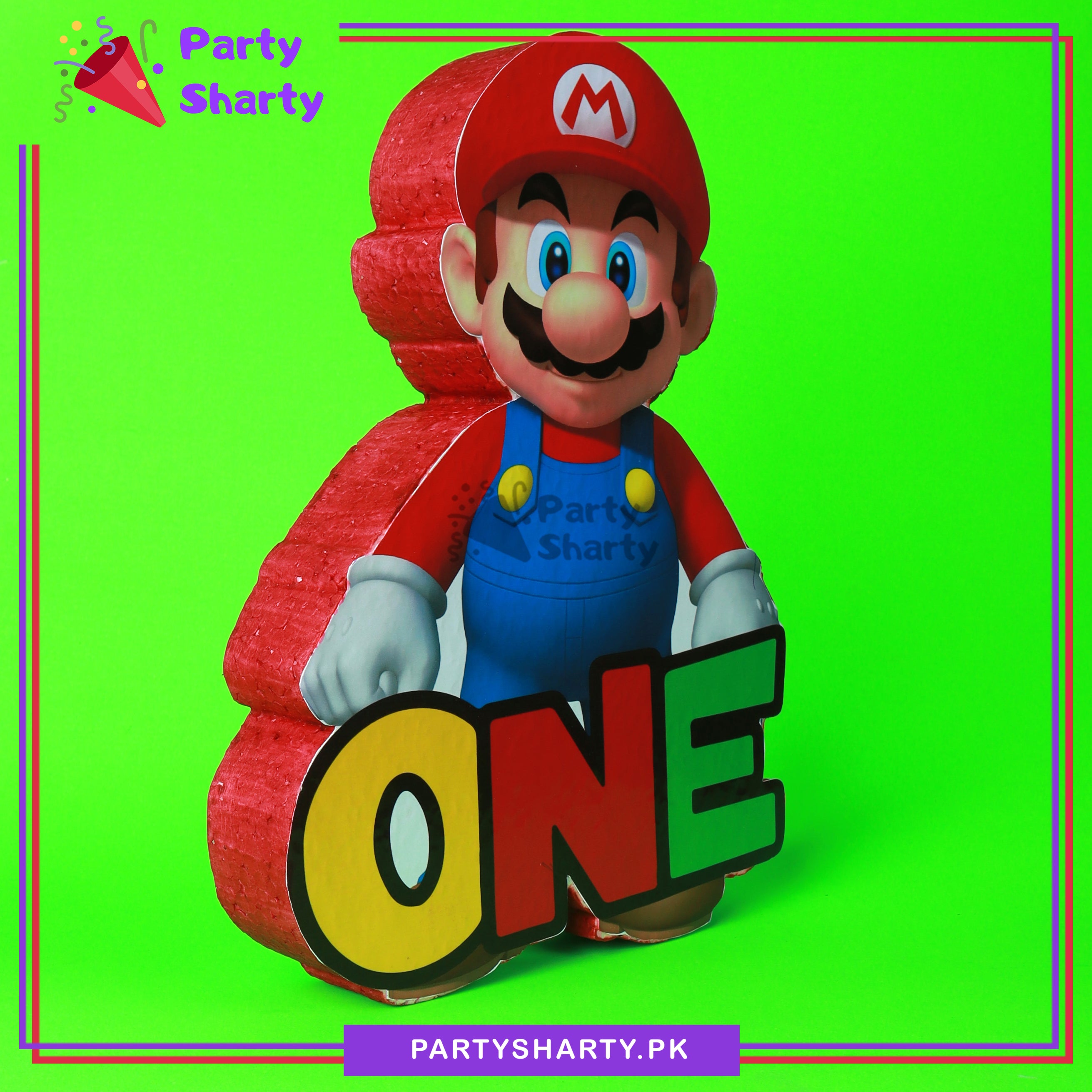 Super Mario ONE Thermocol Standee For Theme Based First Birthday Celeb ...
