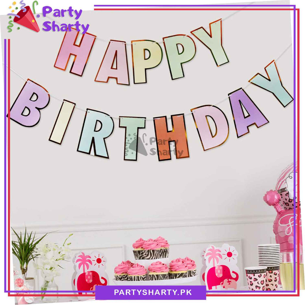 Happy Birthday Pastel Multi Card Banner for Decoration and Birthday Ce ...
