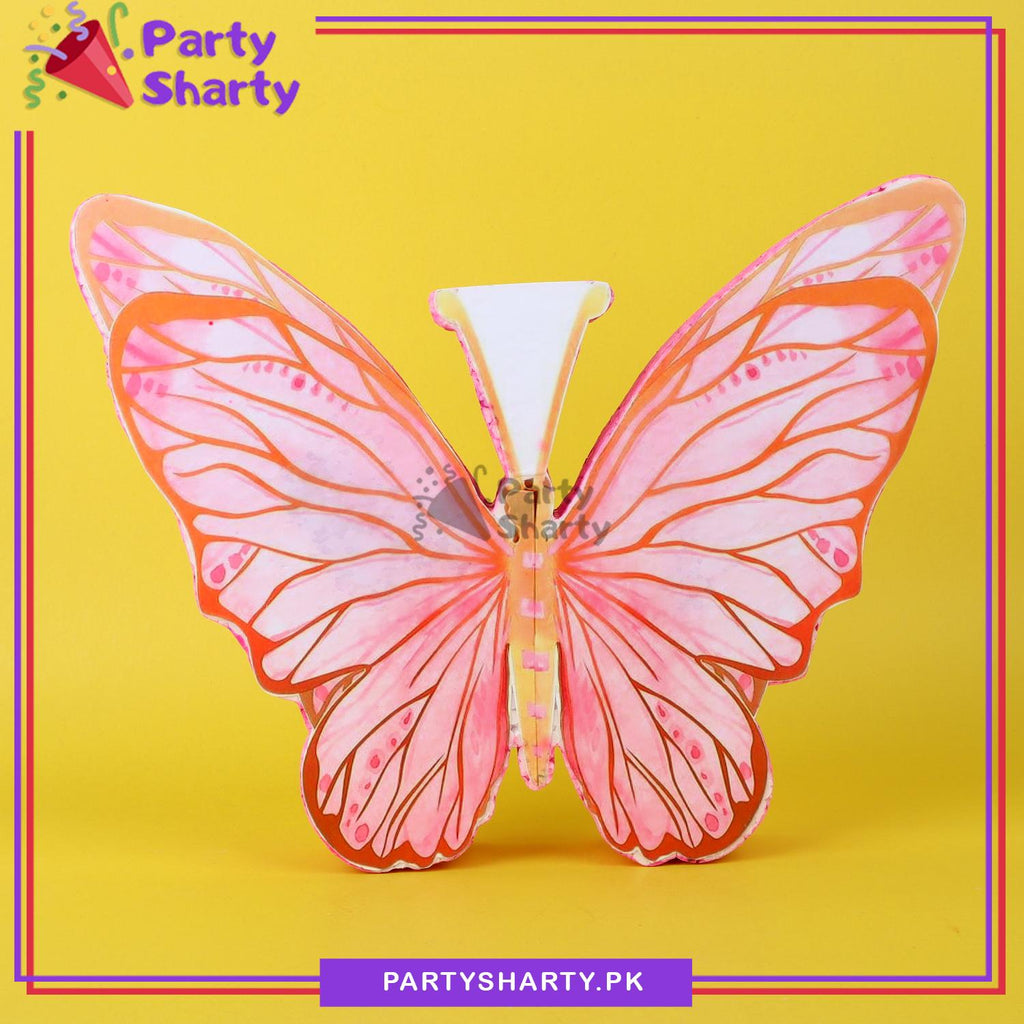 Pink Butterfly Thermocol Standee For Butterfly Theme Based Birthday Ce ...