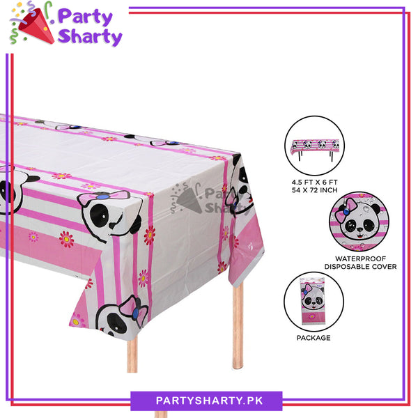 Pink Color Panda Theme Table Cover for Panda Theme Based Party and Dec ...