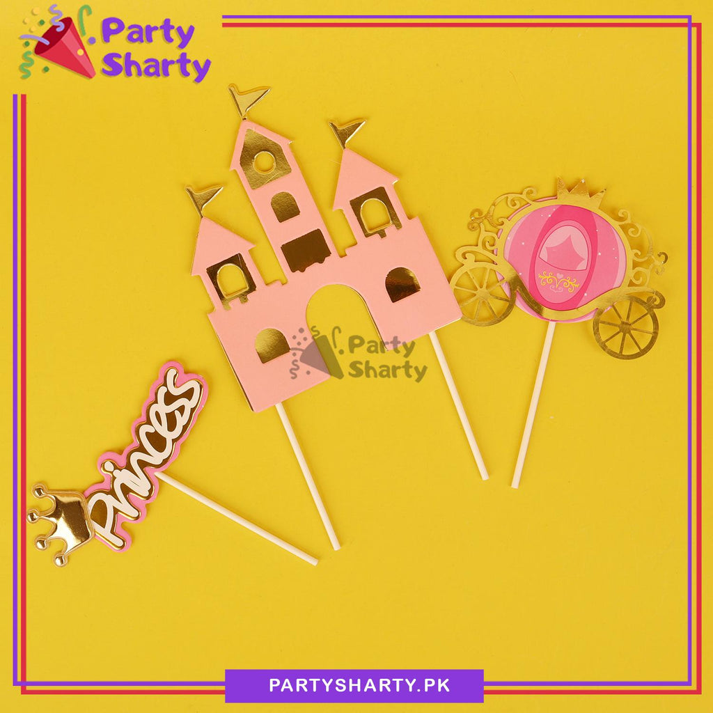 Princess Theme Cake Topper Set of 3 for Royal Princess Theme Birthday ...