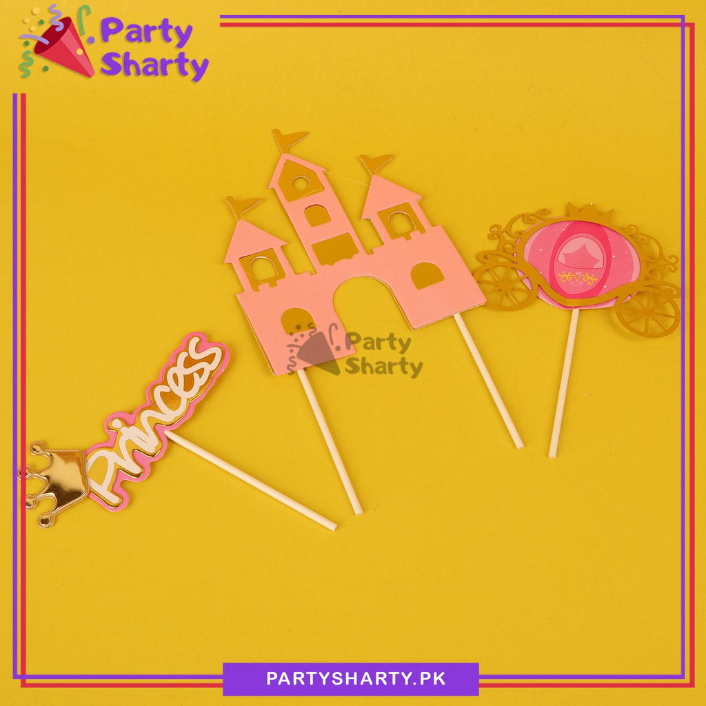 Princess Theme Cake Topper Set of 3 for Royal Princess Theme Birthday ...