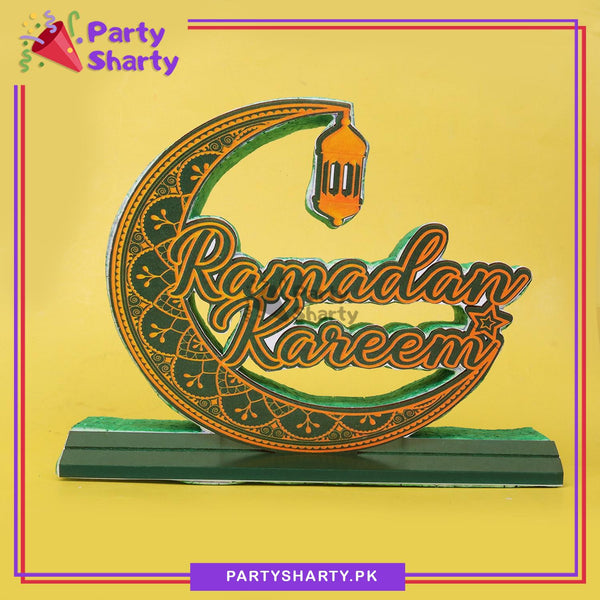 Ramadan Kareem Crescent Moon Shaped Thermocol Standee For Ramadan Muba ...