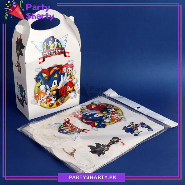 Sonic Theme Goody Boxes Pack of 6 For Theme Birthday Decoration and Ce ...