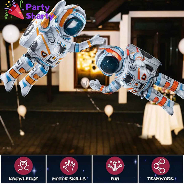 4D Inflatable Astronaut Spaceman Foil Balloons for Kids Space Theme Bi ...