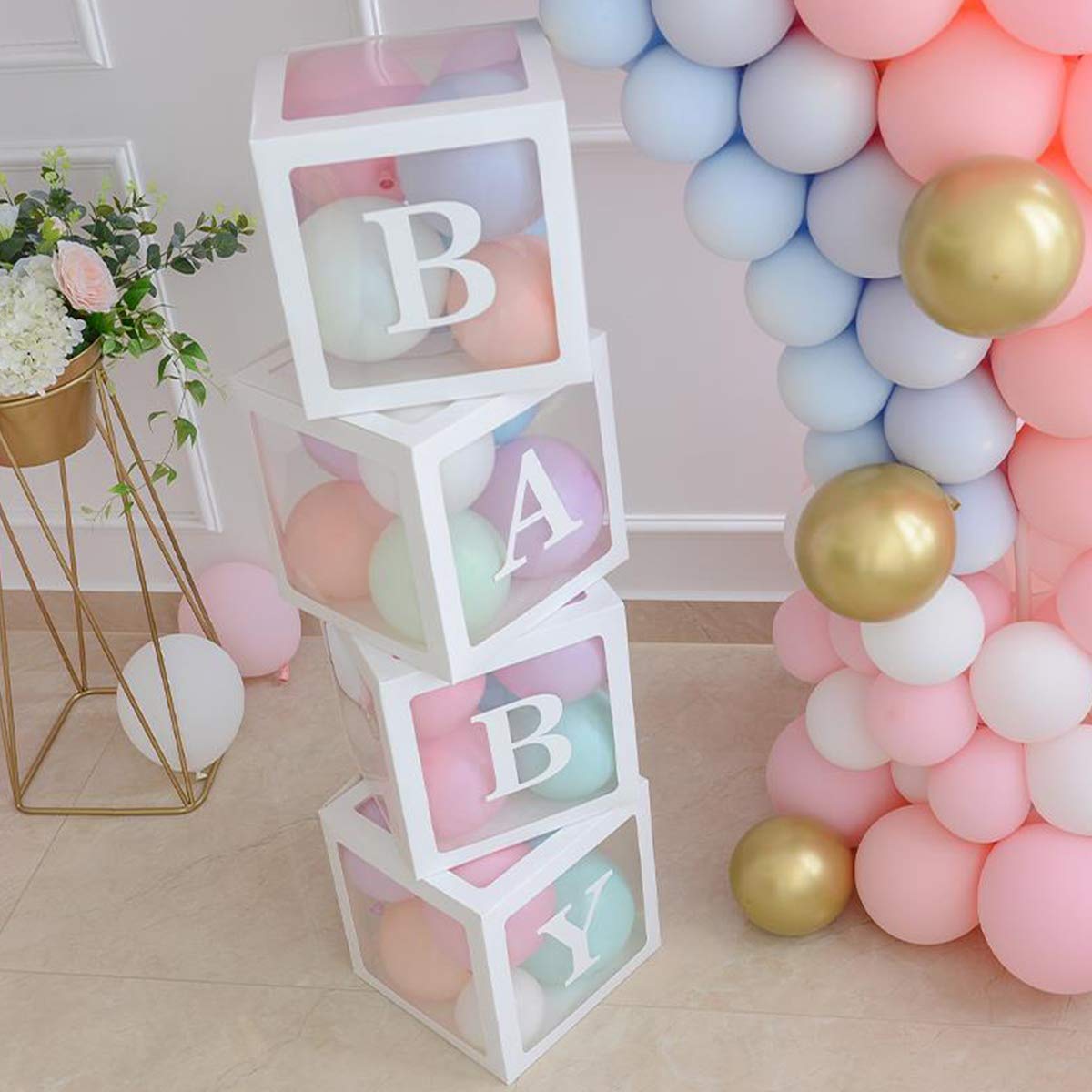 White BABY Box, DIY Transparent Baby Boxes for First Birthday, Welcome ...