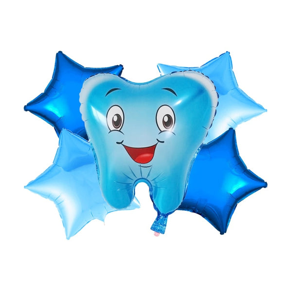 First Tooth 5 Pcs Foil Balloons For First Tooth Party Decoration and C ...