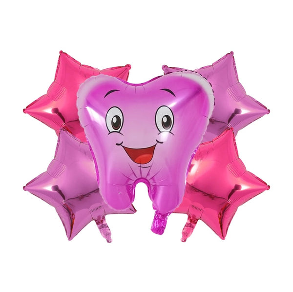 First Tooth 5 Pcs Foil Balloons For First Tooth Party Decoration and C ...