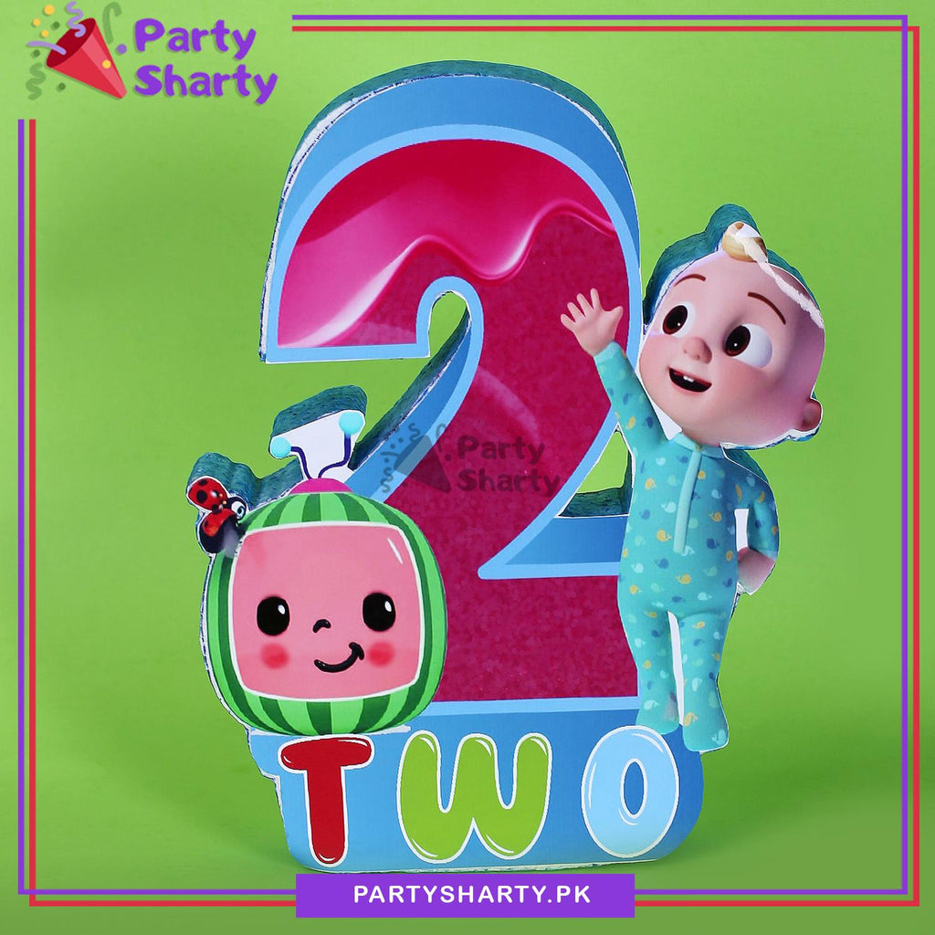 Numeric 2 Thermocol Standee For Cocomelon Theme Based Second Birthday ...