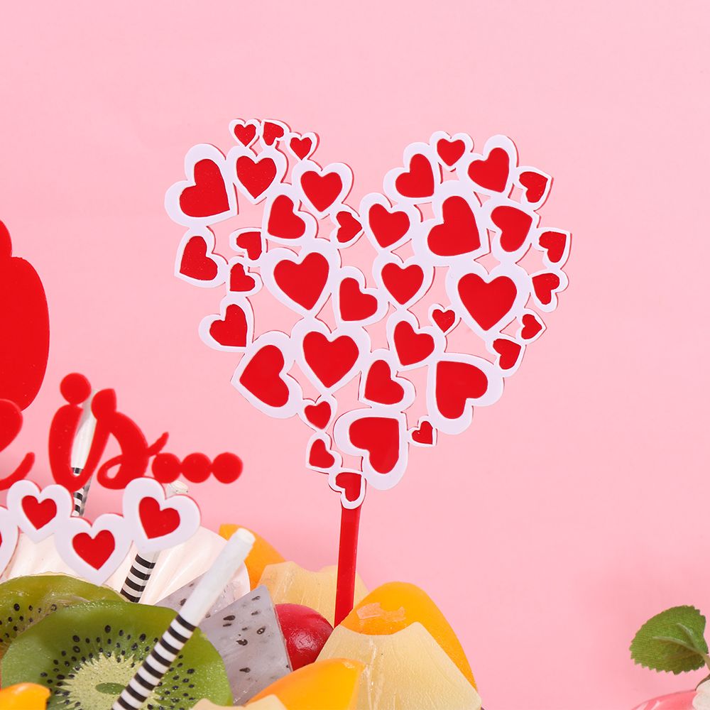 Love Is Heart Shaped Cupcake Cake Topper For Valentine Anniversary Party Sharty