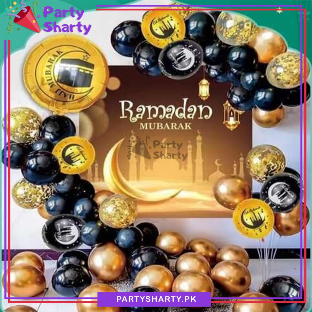 Ramadan Mubarak Golden & Black Theme Set for Ramadan Iftar Party Decor ...